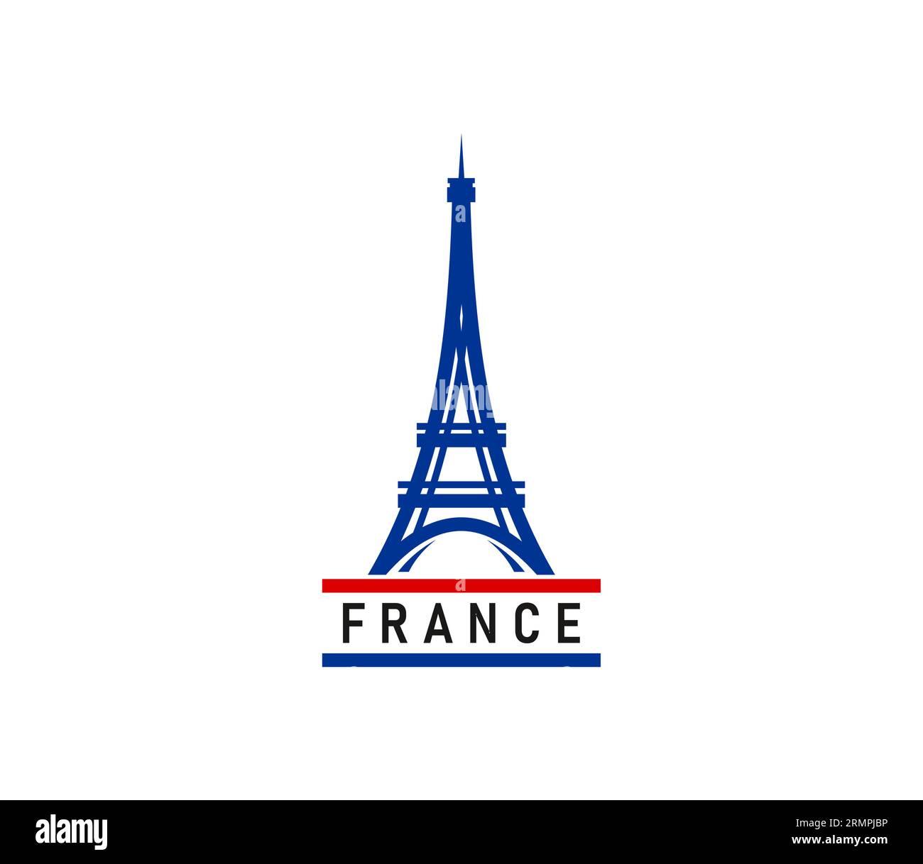 Paris Eiffel Tower icon of french city travel tours. Monument in colors ...