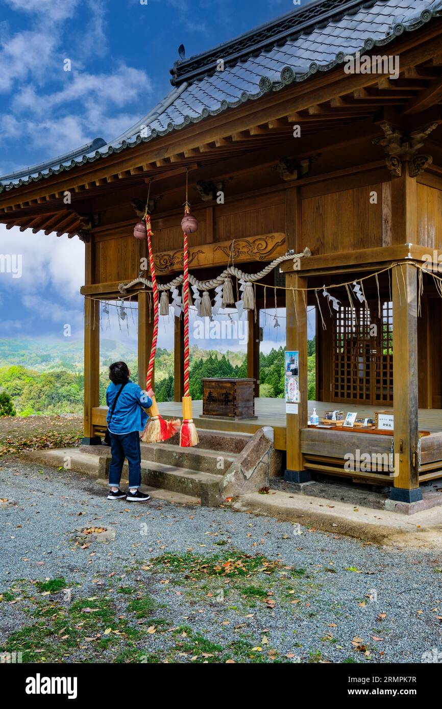 Japan, Kyushu. Shinto Shrine on Oka Castle Grounds, Oita Prefecture ...