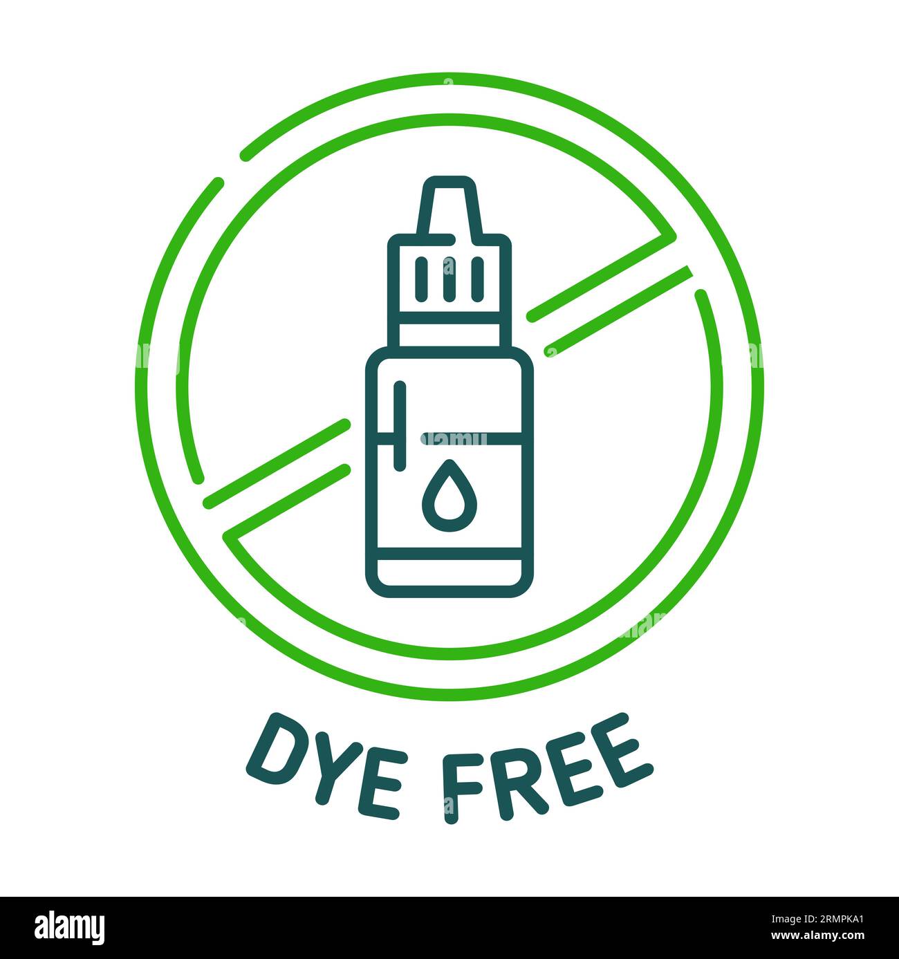 Dye free icon, sign for natural food with no chemical colorants, vector symbol. Health safe ...