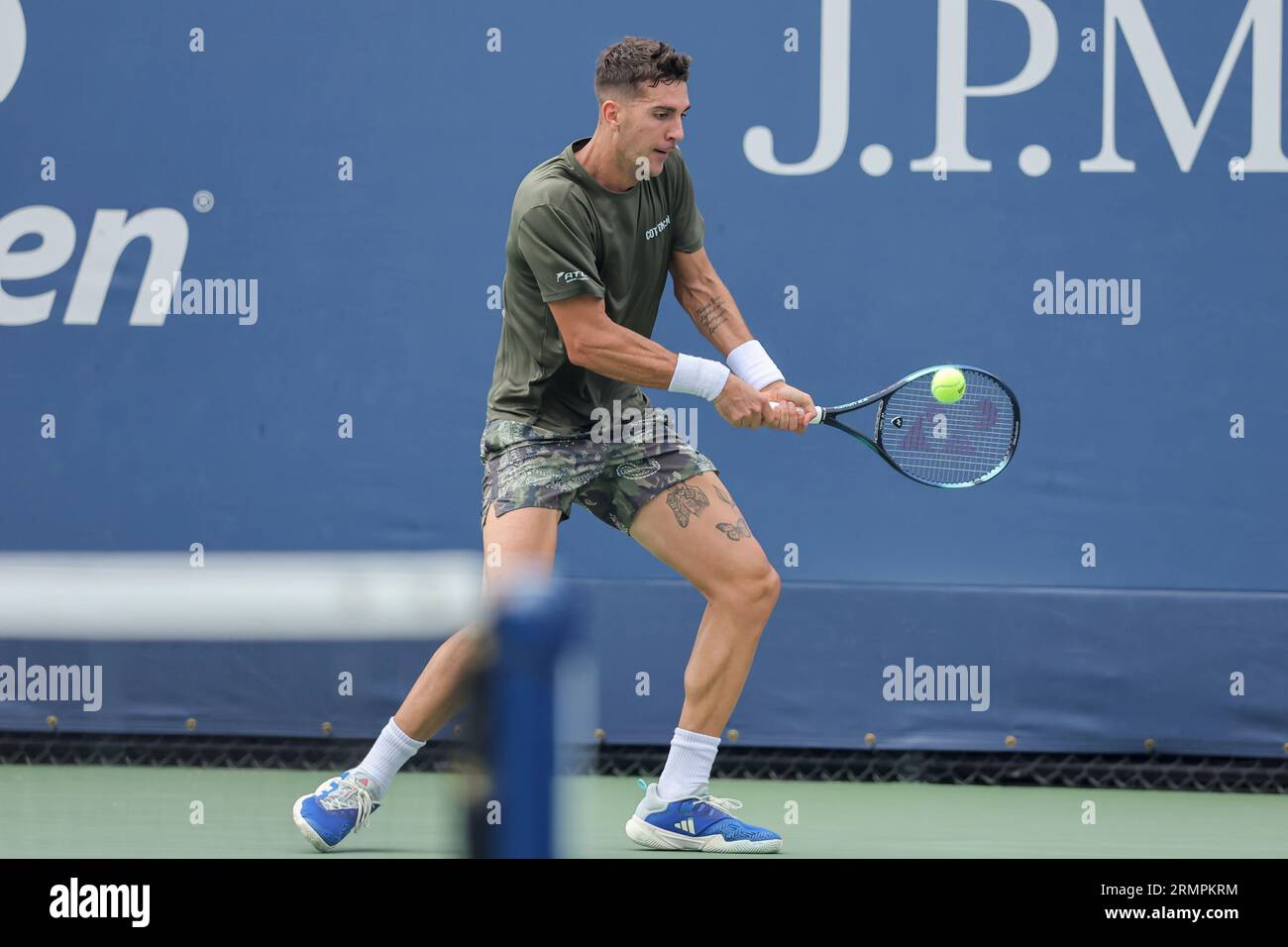 Thanasi Kokkinakis in action during a men's singles match at the 2023 US Open, Tuesday, Aug. 29 ...