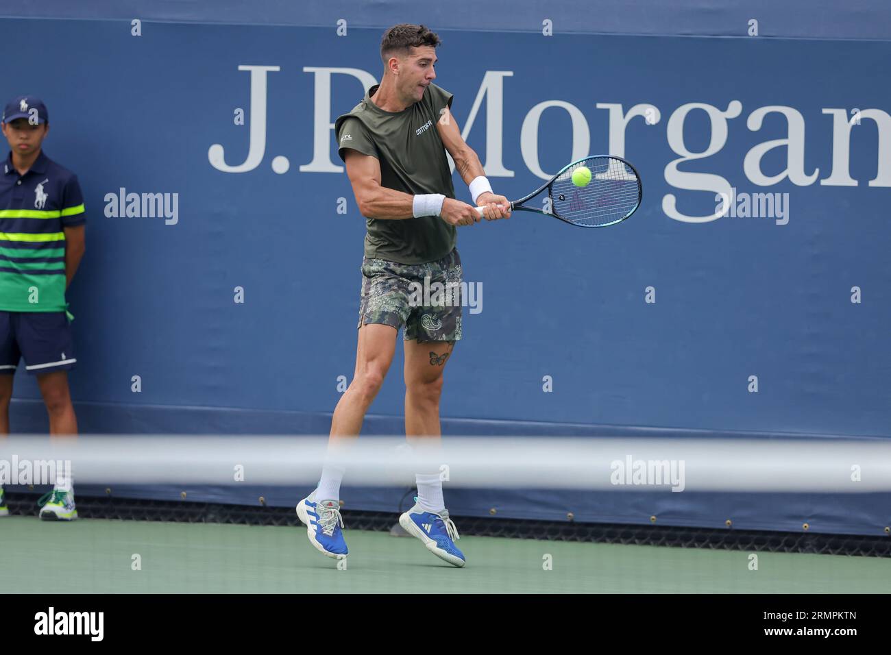 Thanasi Kokkinakis in action during a men's singles match at the 2023 US Open, Tuesday, Aug. 29 ...