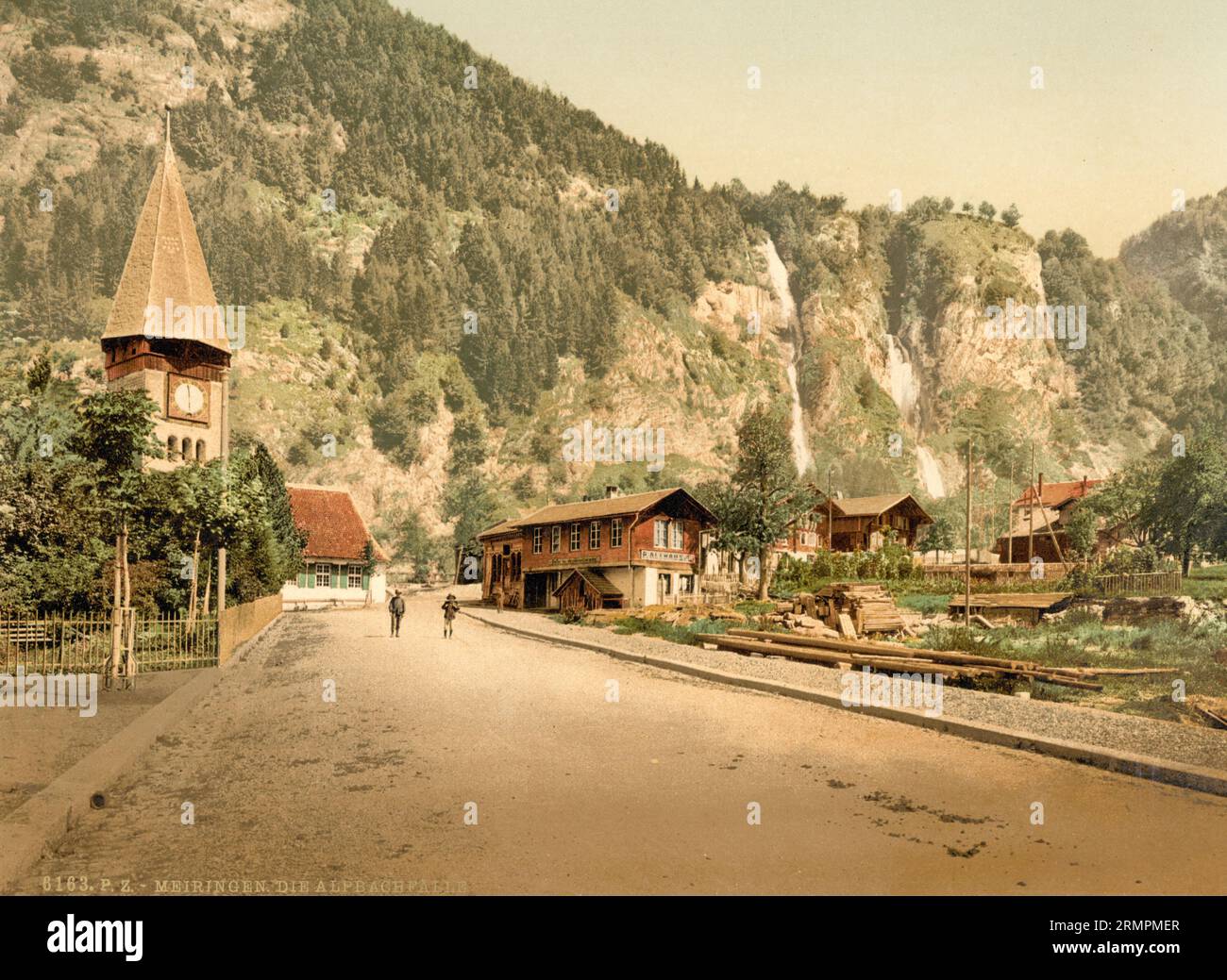 Reichenbach Falls, Meiringen, Bernese Oberland, Bern, Switzerland 1890 ...