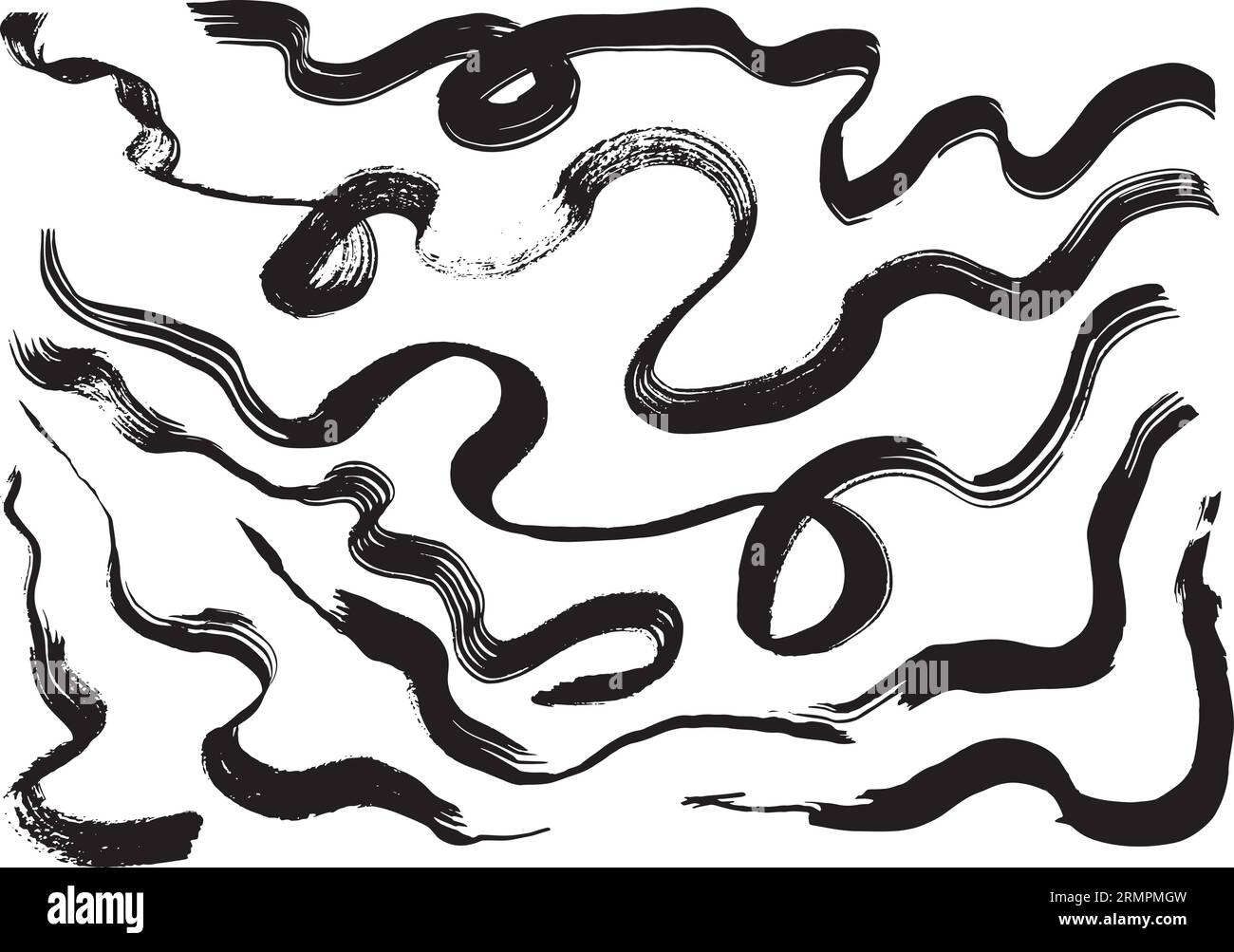 Grunge Dry Brush Ink Strokes Free Hand Set Stock Vector Image & Art - Alamy