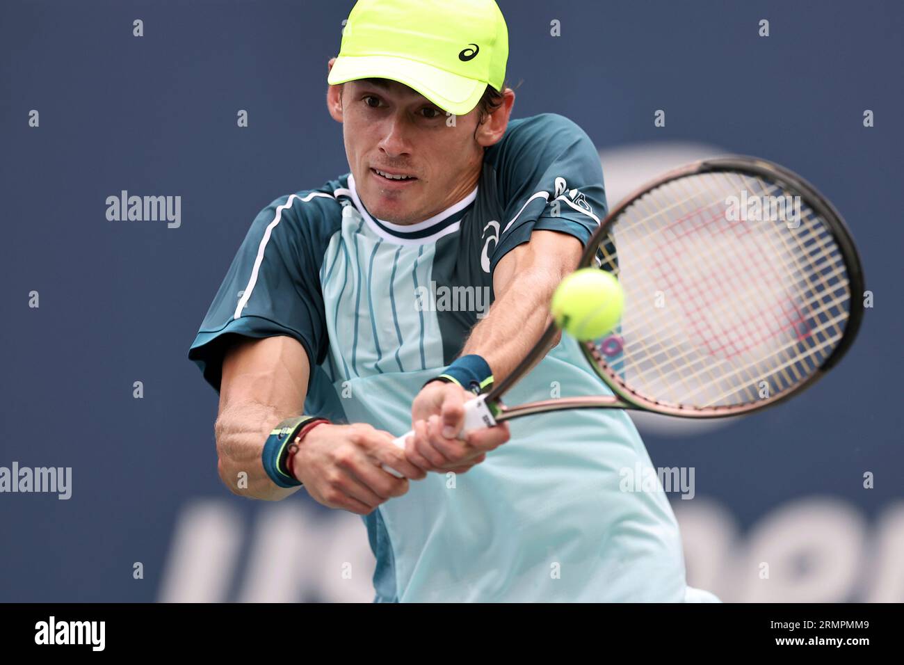 Alex de Minaur in action during a men's singles match at the 2023 US Open, Tuesday, Aug. 29 ...