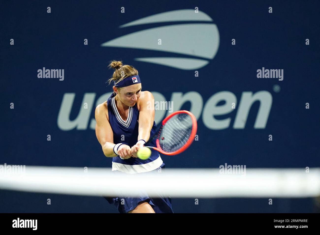Nadia Podoroska in action during a women's singles match at the 2023 US ...