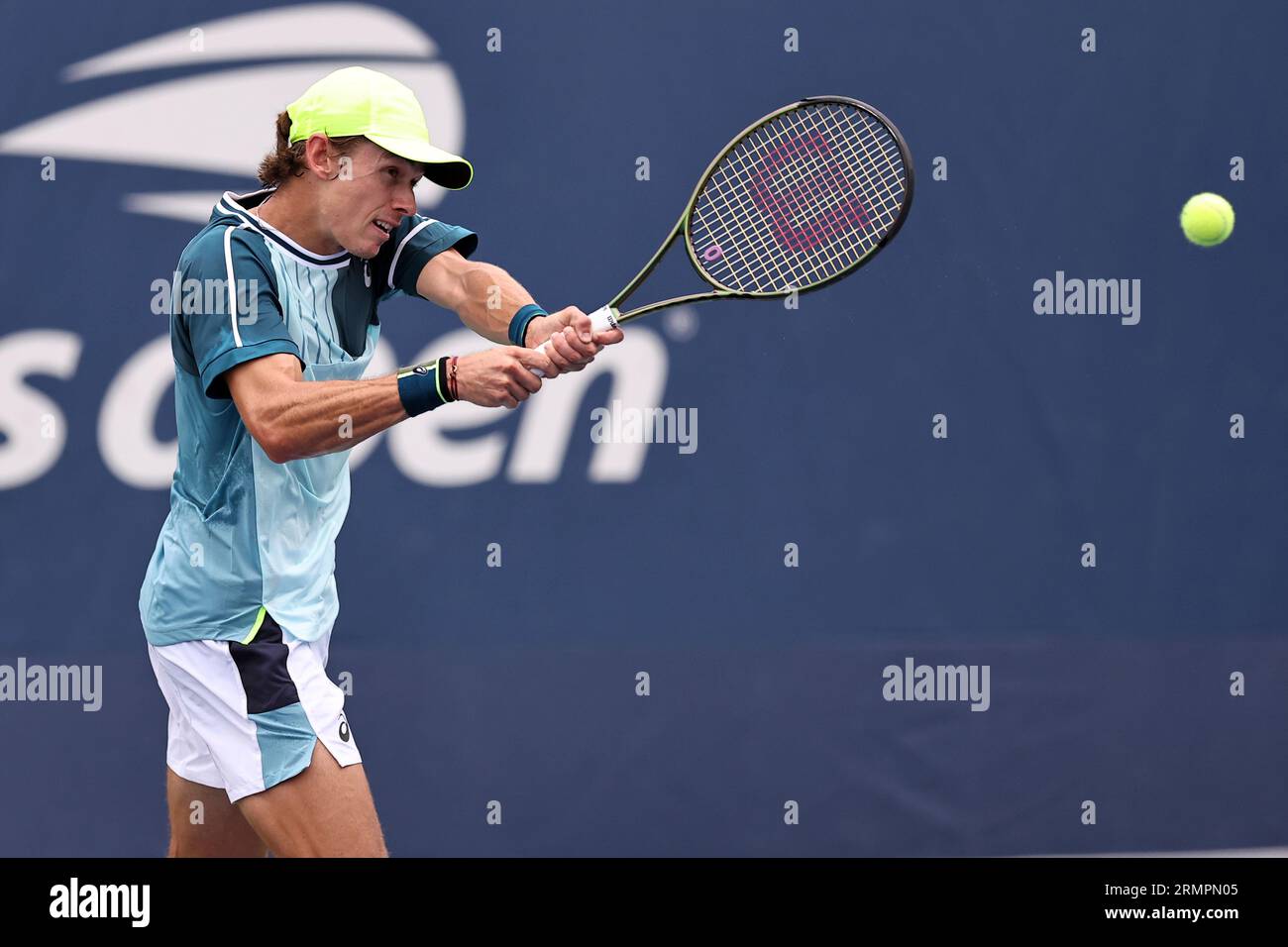 Alex de Minaur in action during a men's singles match at the 2023 US Open, Tuesday, Aug. 29 ...