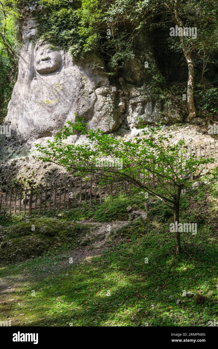 Japan, Kyushu. Kumano Magaibutsu, Buddhist Stone Relief Carvings of ...
