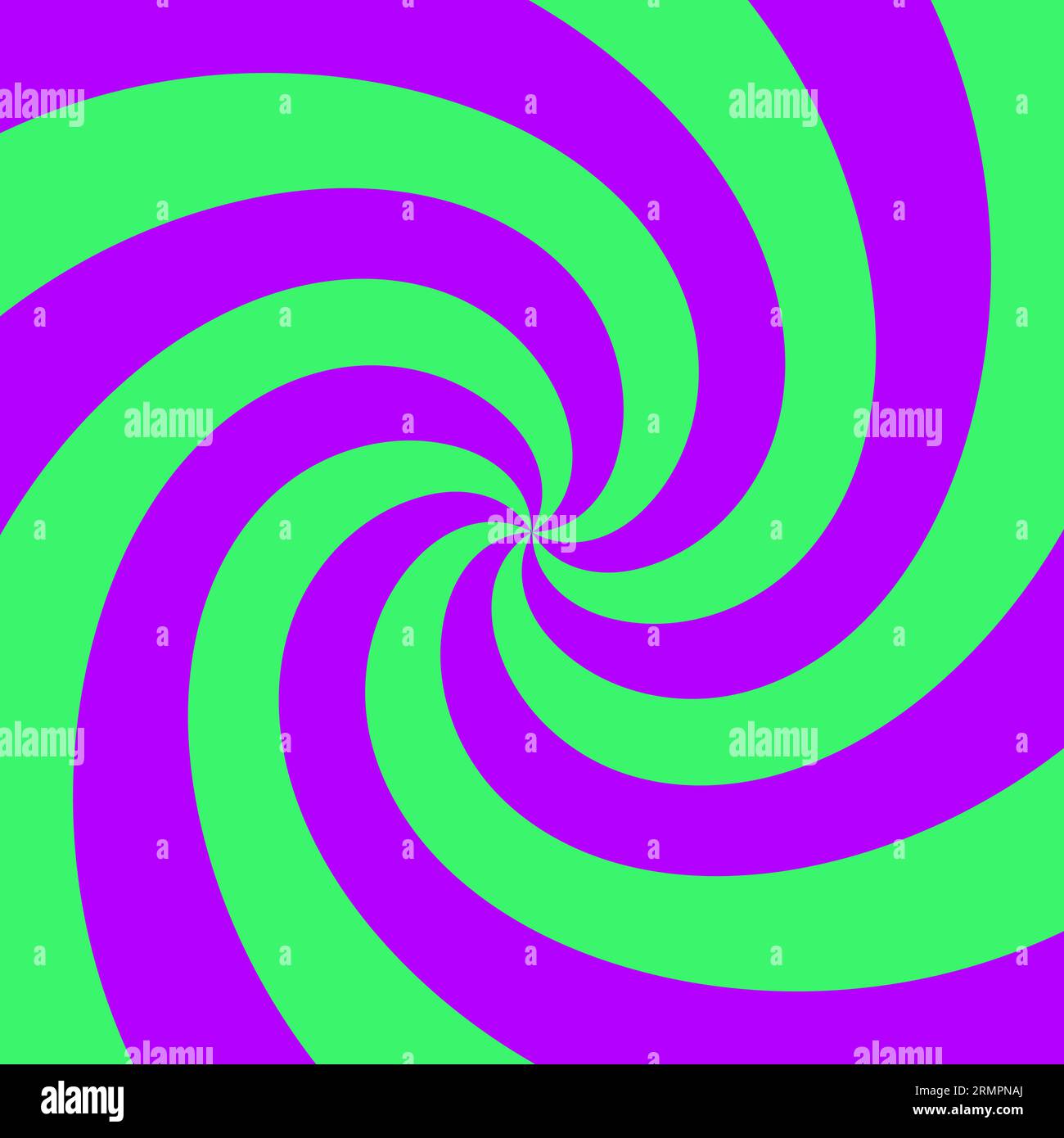 Hypnotic spirals background. Radial optical illusion. Green and purple swirl wallpaper. Spinning ...