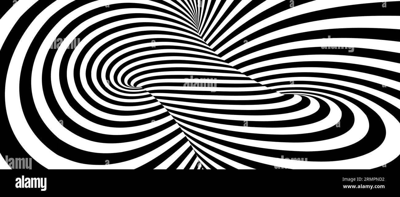 Abstract Hypnotic Lines Background Black And White Spinning Tunnel