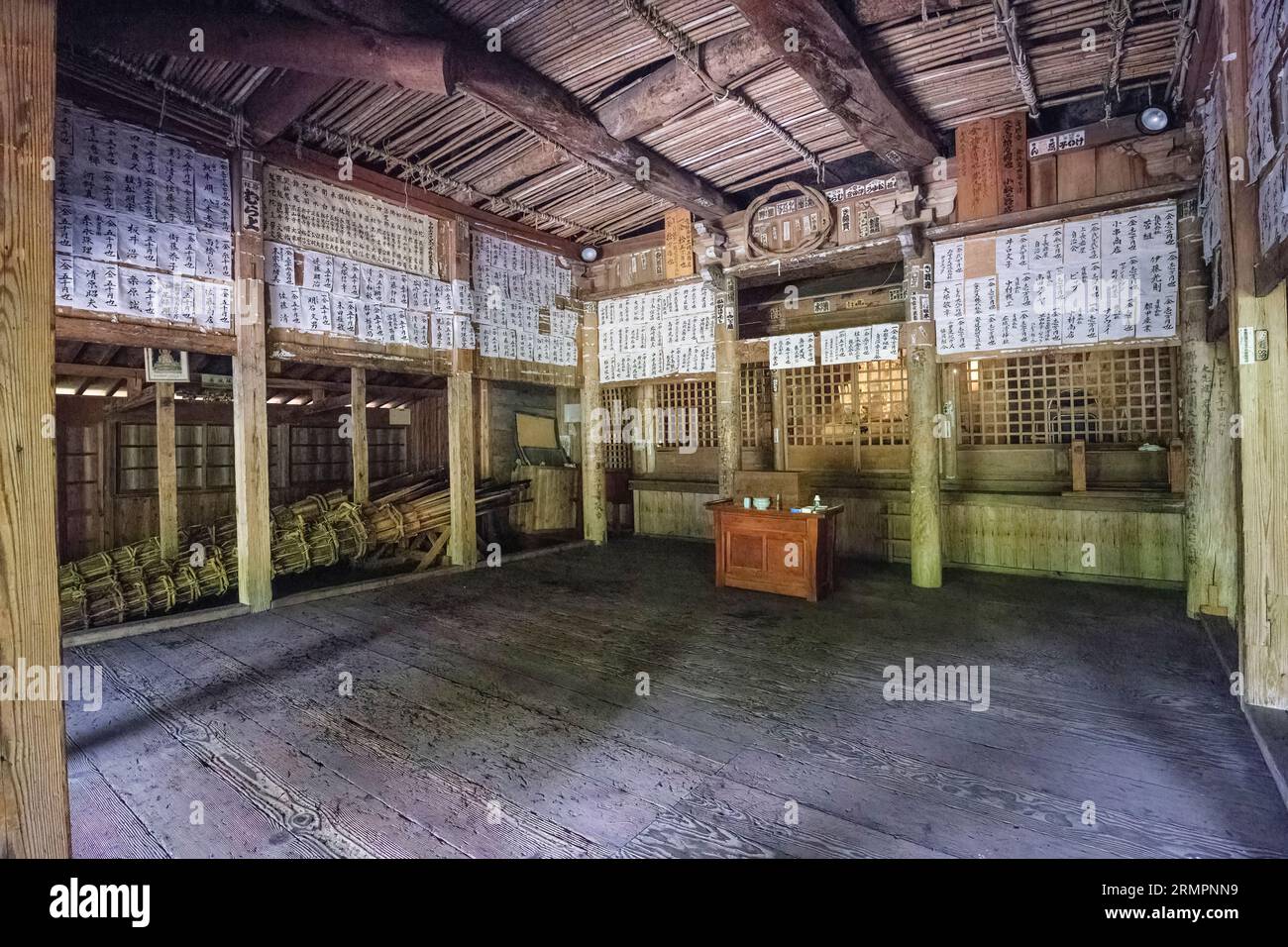 Japan, Kyushu. Interior of Tennen-ji Buddhist Temple and Shinto Shrine ...