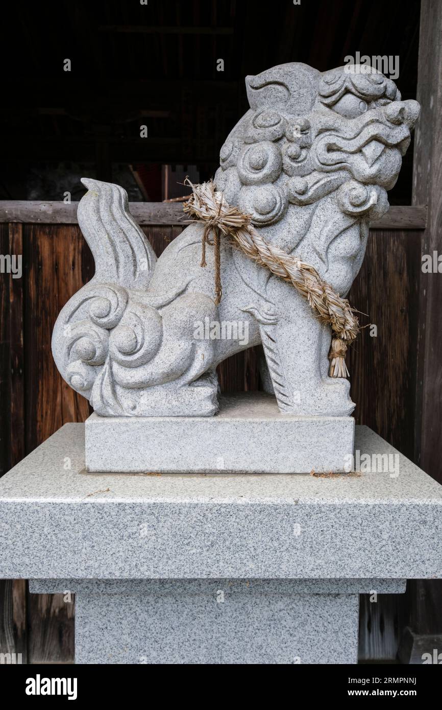 Japan, Kyushu. Lion-dog Guardian at Tennen-ji Buddhist Temple and ...