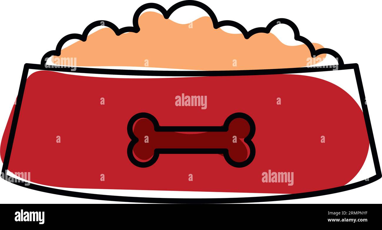 Animal food bowl line Stock Vector Images - Alamy