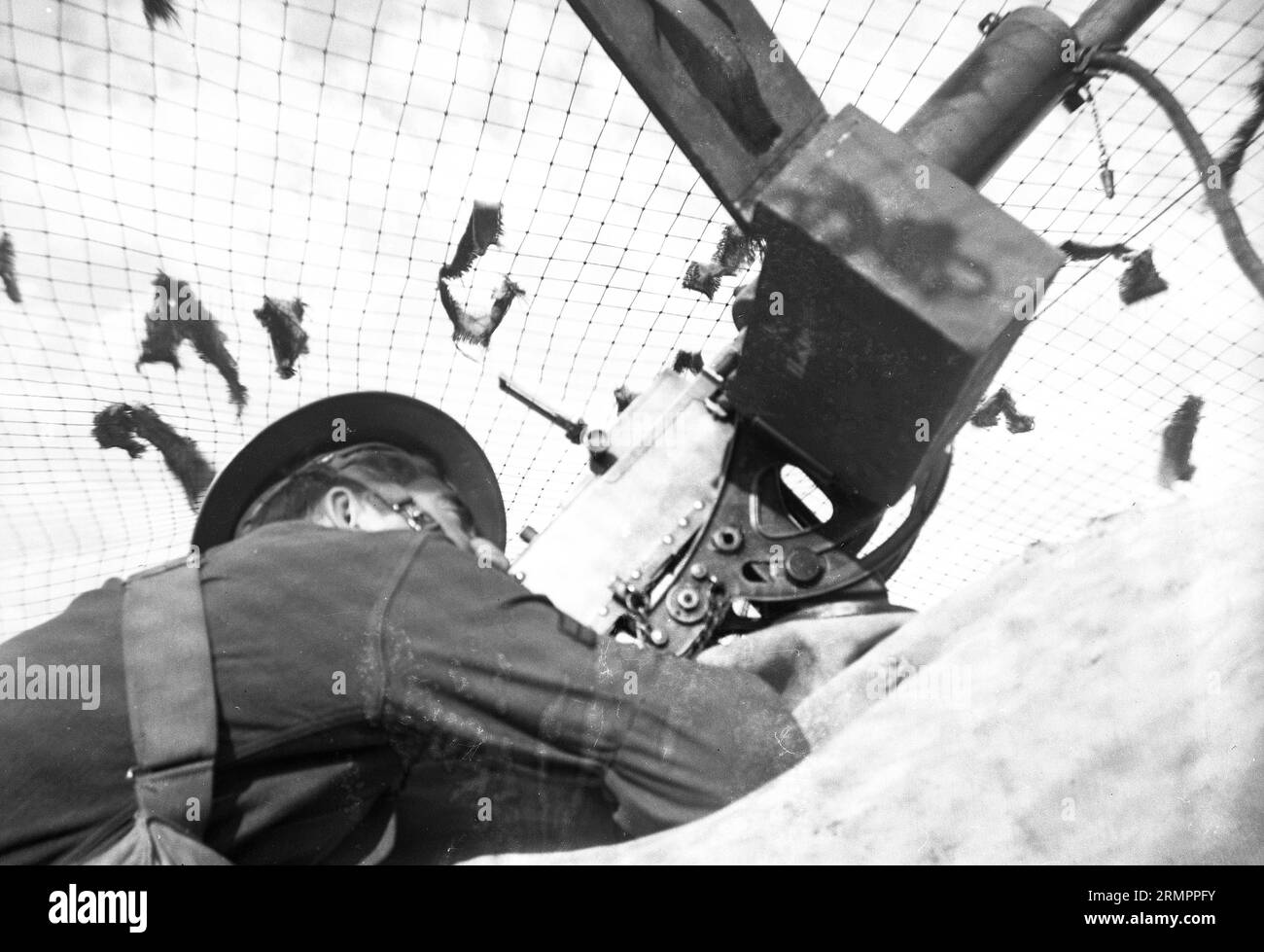 Soldier pointing anti-aircraft gun. Members of the United States Army’s ...