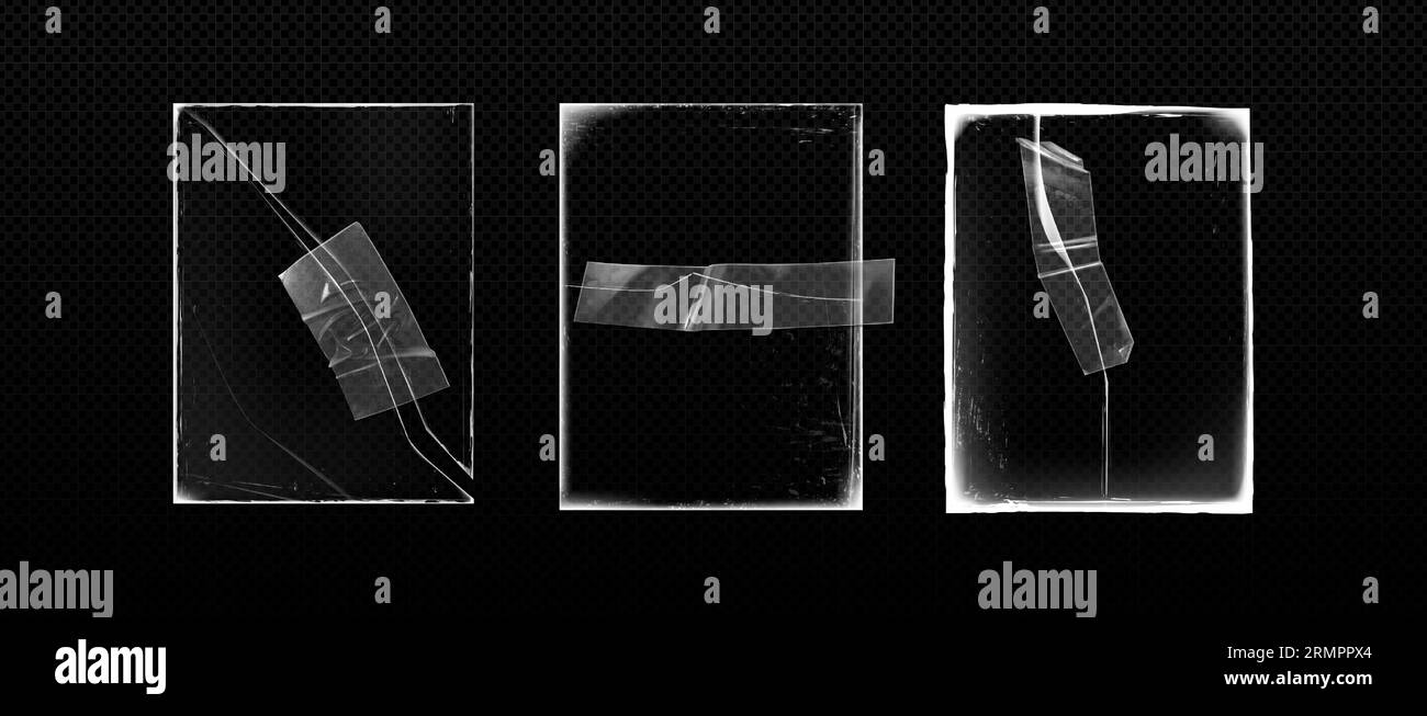 Vintage torn paper frame overlay with tape vector. Rough old photo ...