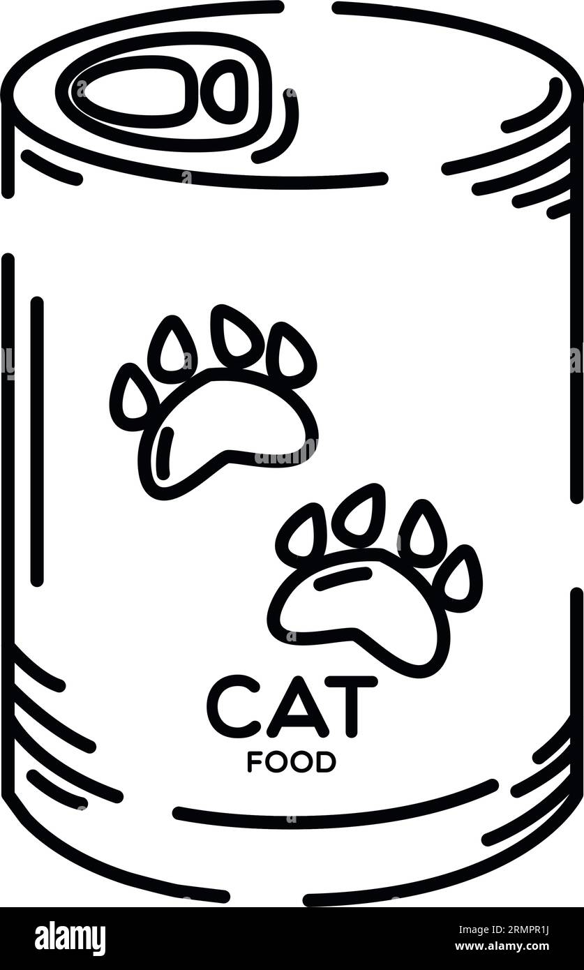 Isolated sketch of a cat food can icon Vector Stock Vector Image & Art ...