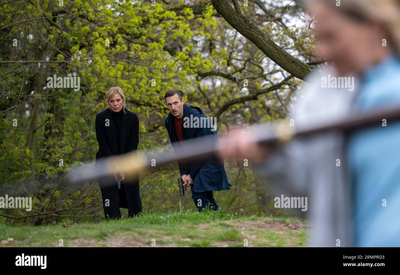 Leipzig, Germany. 18th Apr, 2023. Actors Johannes Hendrik Langer as ...