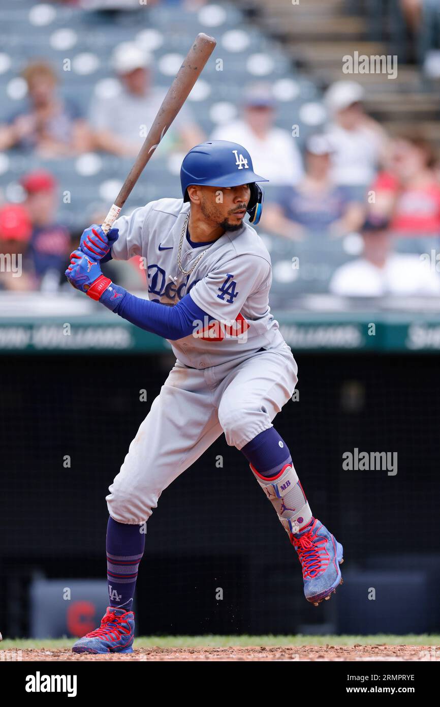 CLEVELAND, OH - AUGUST 24: Los Angeles Dodgers right fielder Mookie ...