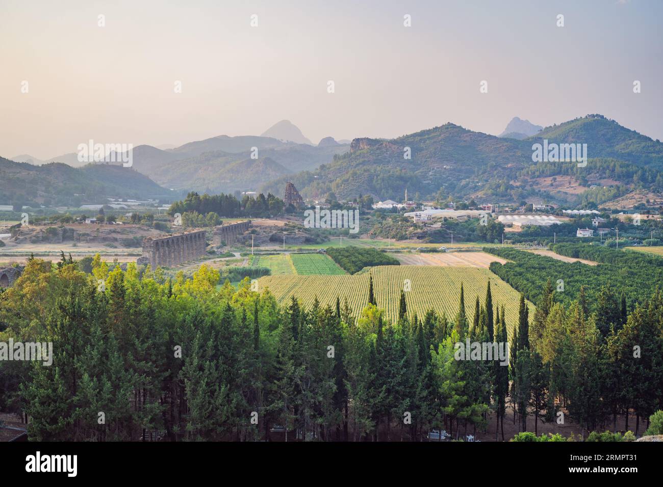Aspendos Ancient City. Aspendos acropolis city ruins, cisterns ...