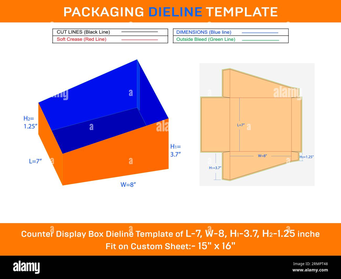 Custom Cardboard Retail Counter Display Boxes L 7xW 8xH1 3.7xH2 1.25 ...