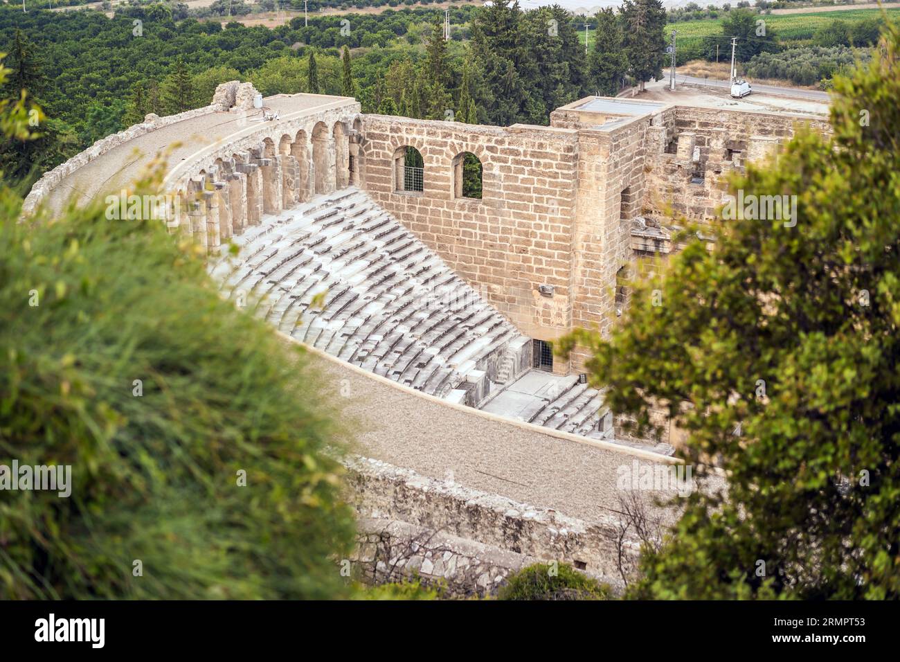 Aspendos Ancient City. Aspendos acropolis city ruins, cisterns ...