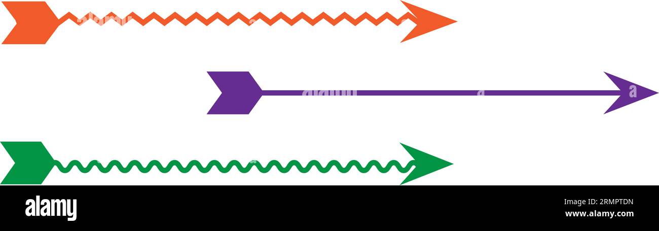 Straight long arrow. Color straight long arrows vector isolated ...