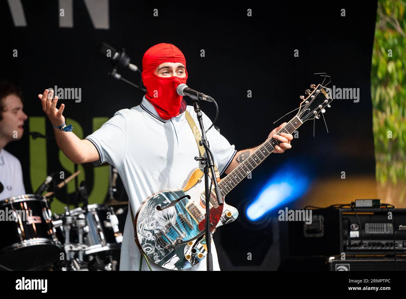 Singer and guitarist Fatboy of Dublin band Bricknasty at Green Man ...