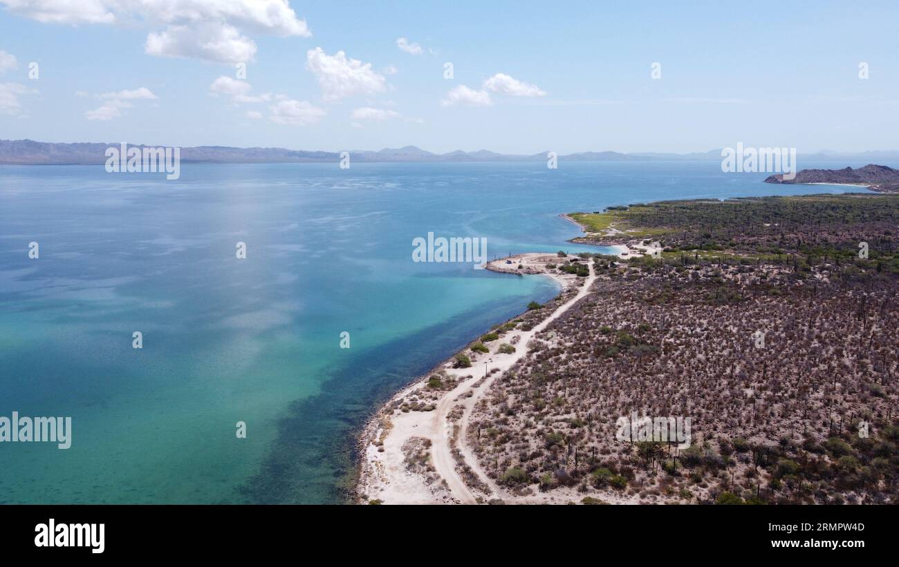 DRONE PHOTOGRAPHY AT EL REQUESON BEACH IN BAJA CALIFORNIA SUR MEXICO ...