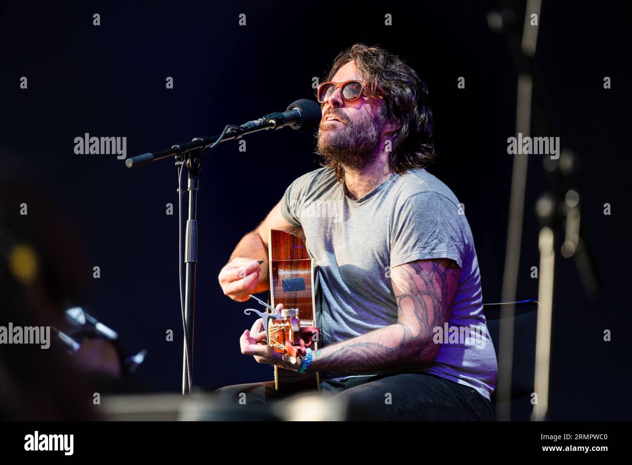 Daragh Lynch of Irish Folk band LANKUM on Mountain Stage at Green Man ...