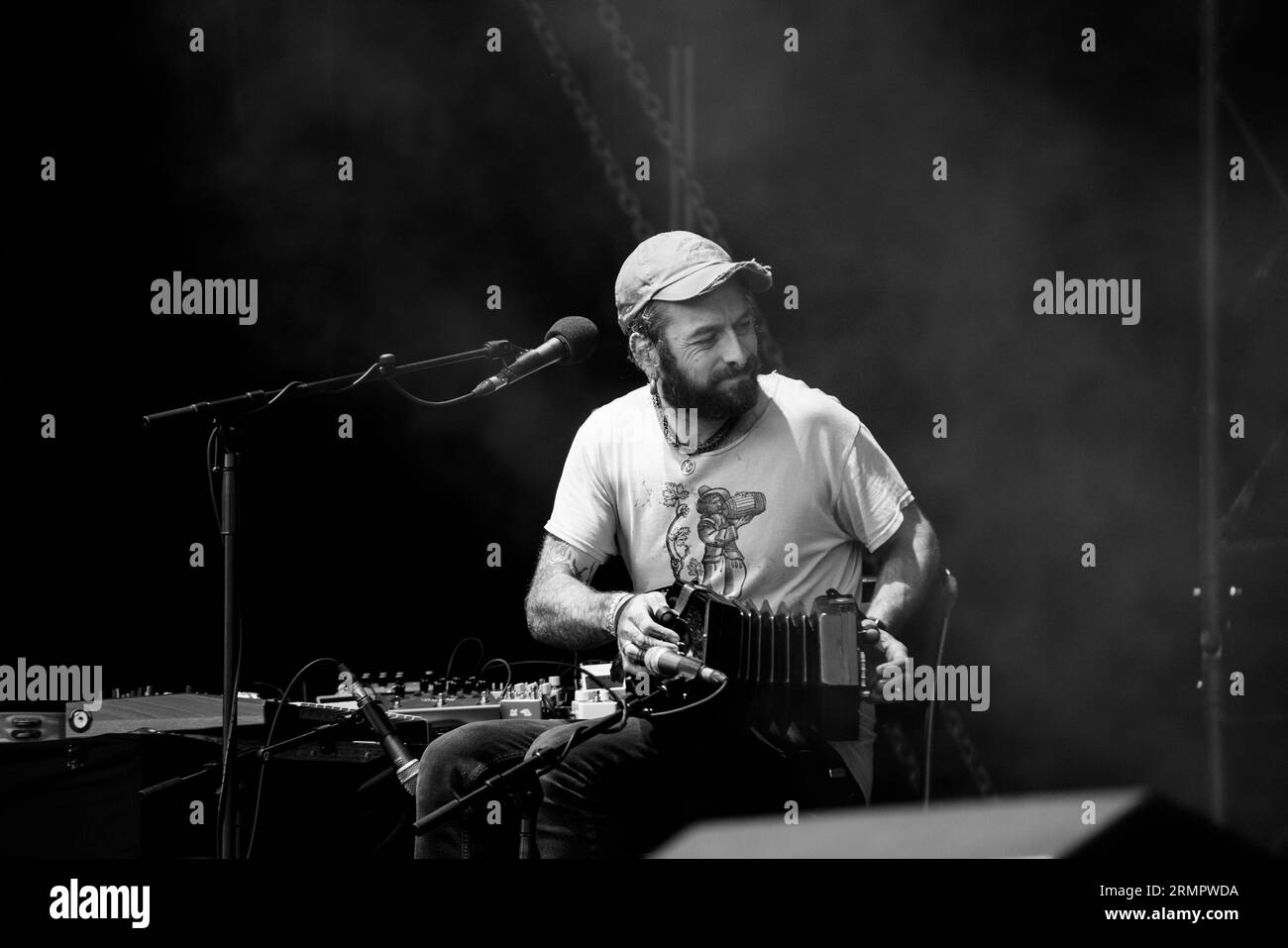 Ian Lynch of Irish Folk band LANKUM on Mountain Stage at Green Man ...