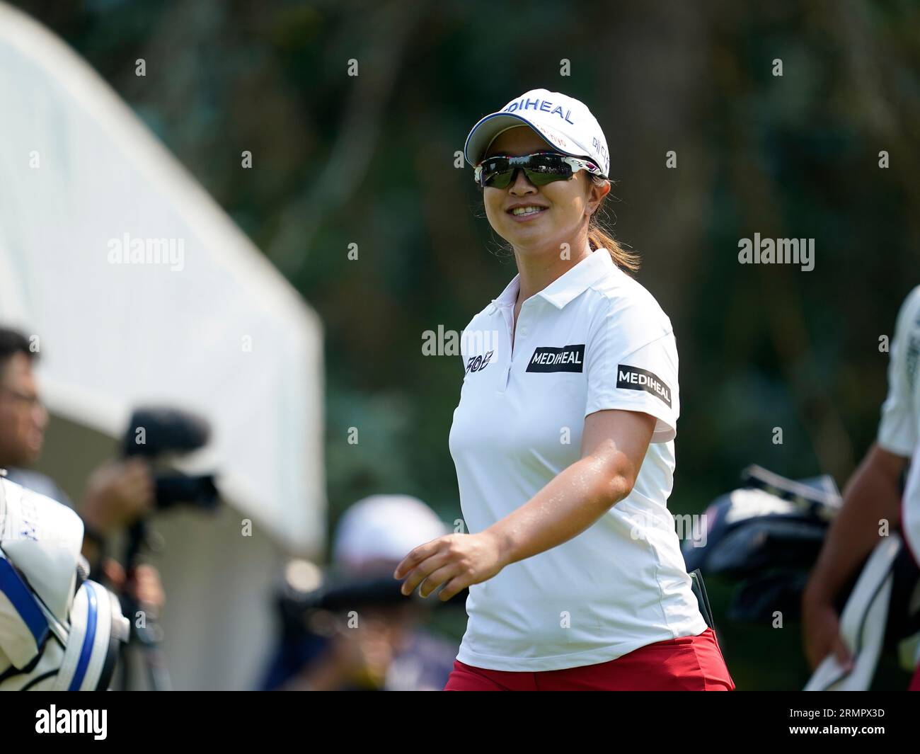 Sei Young Kim at the first hole at the 2023 Women's Open, at the ...