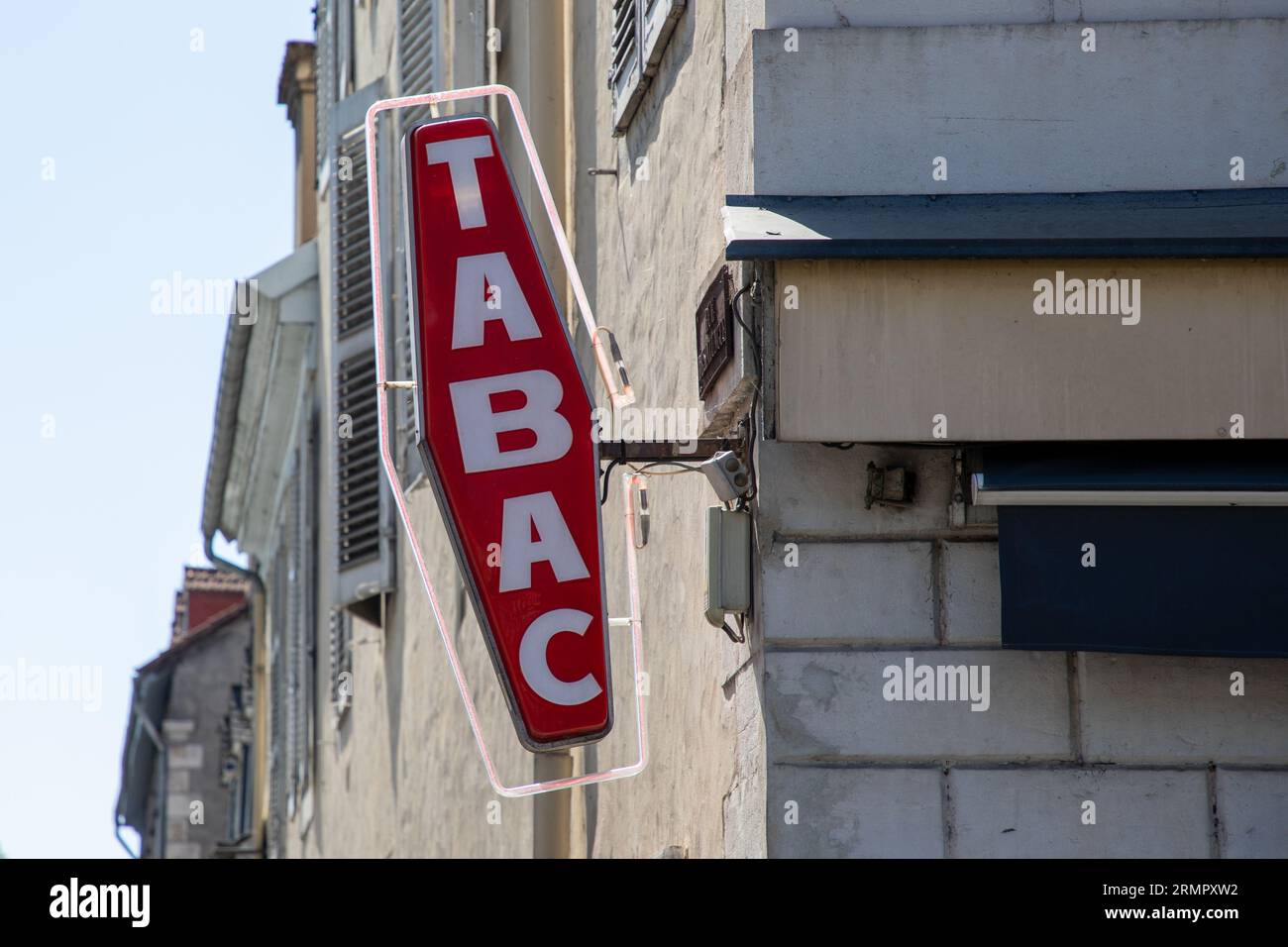 Bordeaux , France - 08 19 2023 : tabac red brand sign of French shop ...