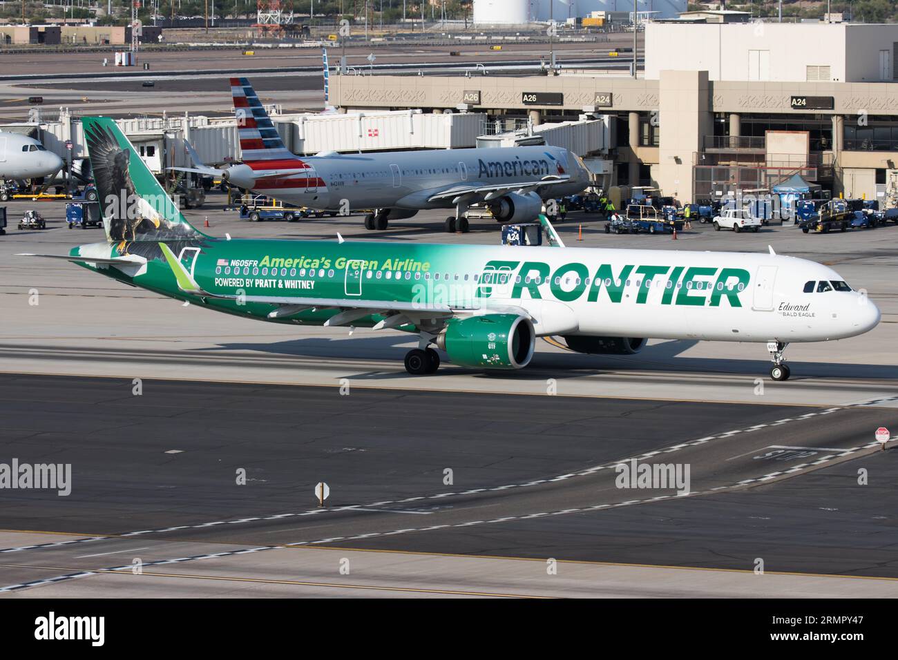 One of Frontier's new Airbus A321s with the special Pratt & Whitney ...