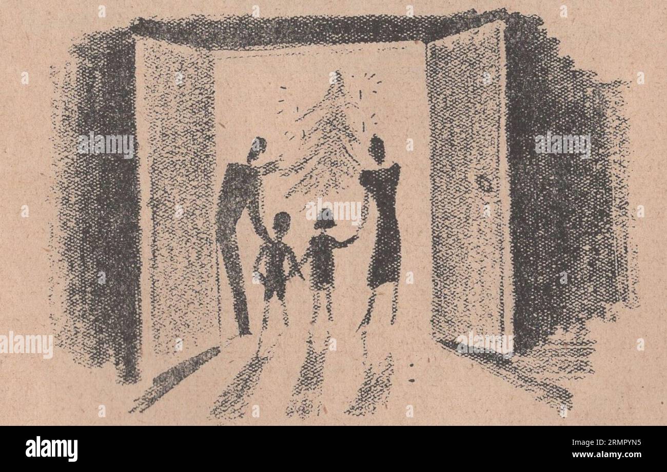 1920s christmas tree illustration hi-res stock photography and images ...