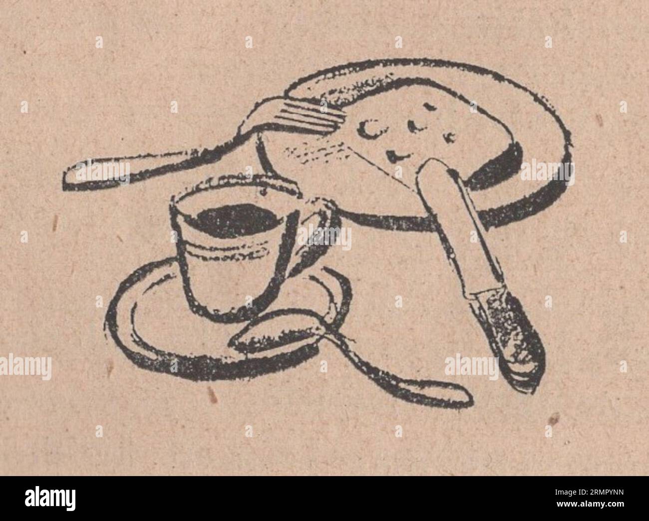 Original 1920s Art Deco illustrations about life activities : breakfast ...