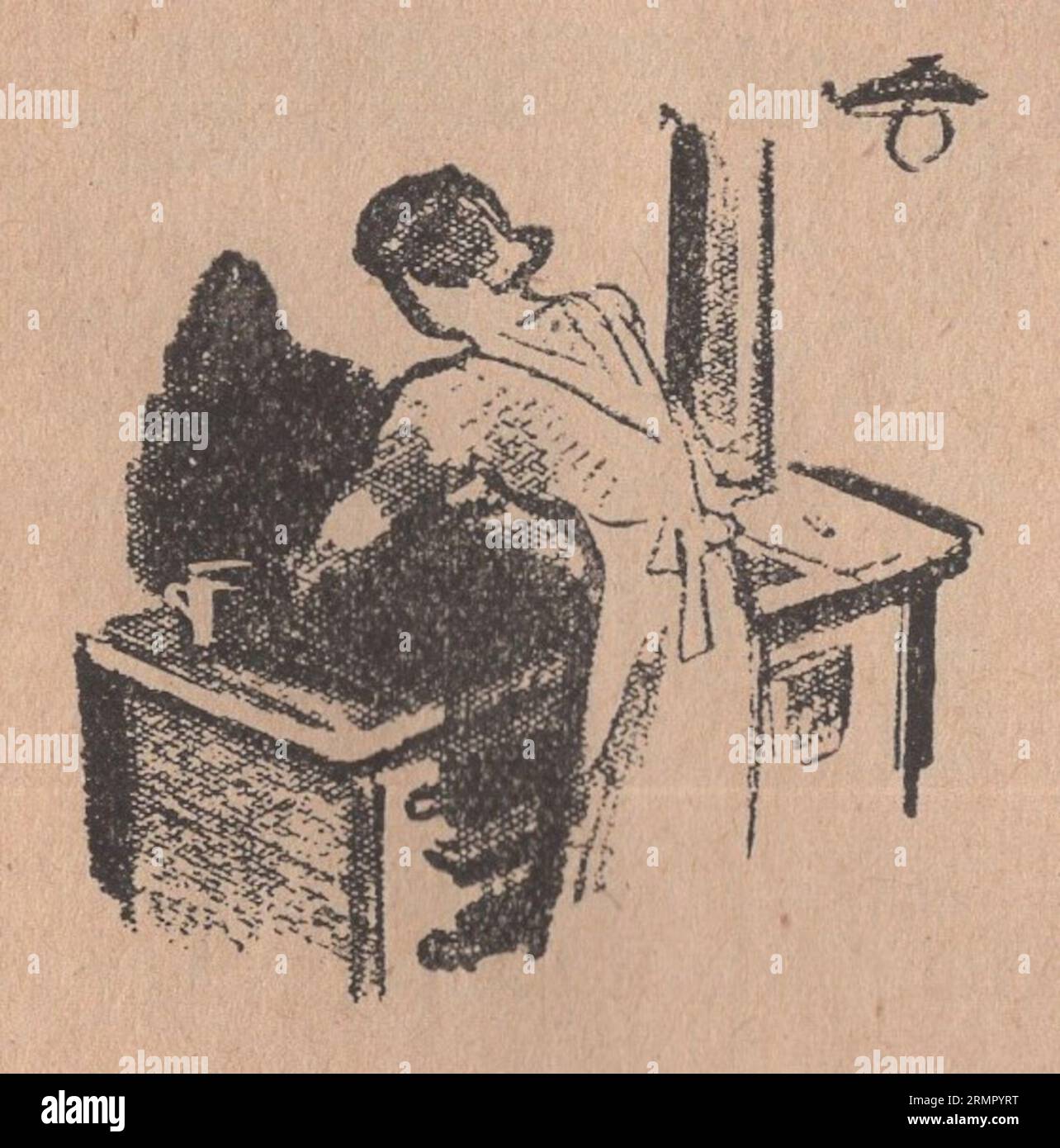 Original 1920s Art Deco illustrations about life activities : lady chef ...