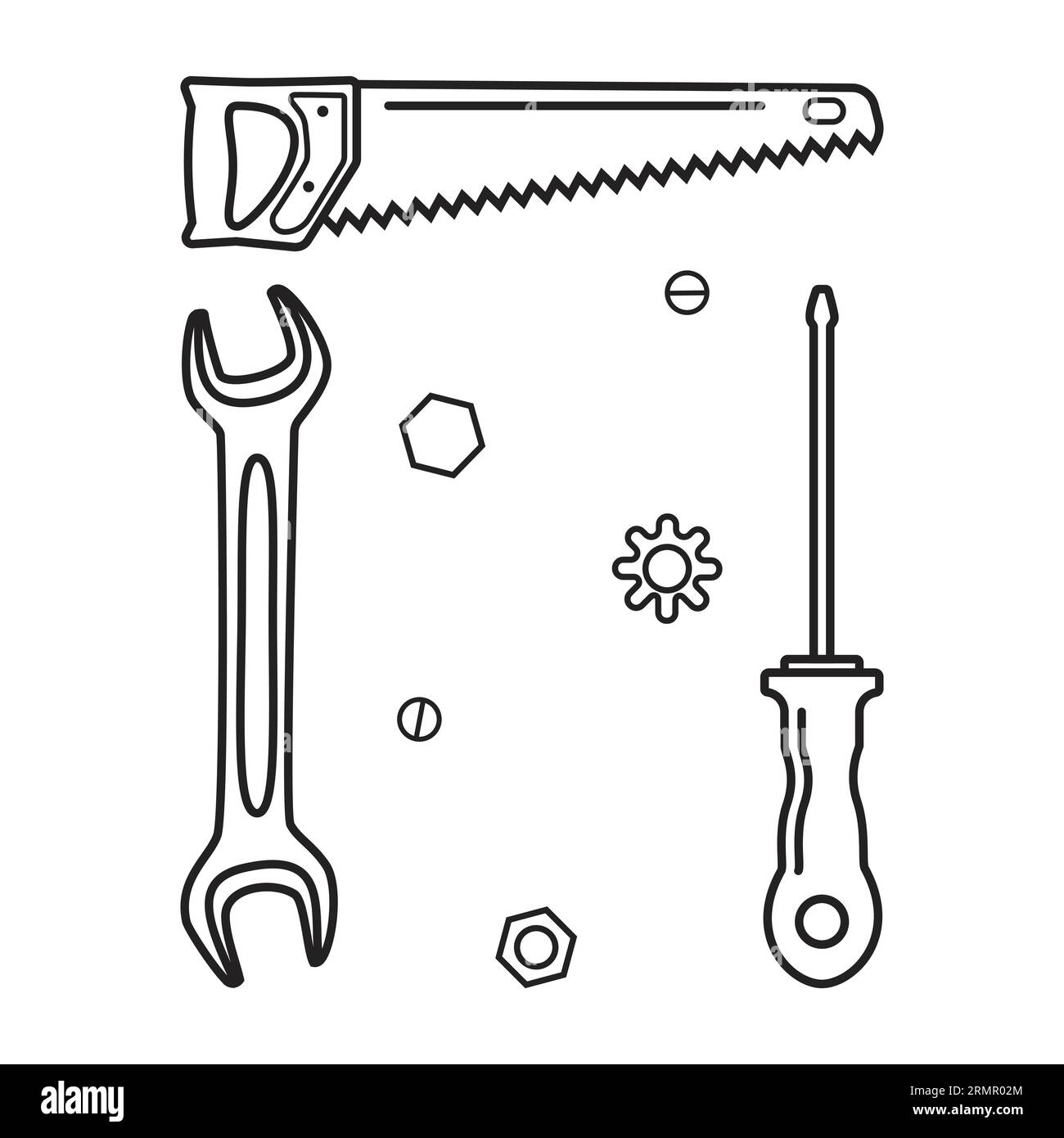 Vector illustration. A set of Labor Day icons in a linear style Stock ...