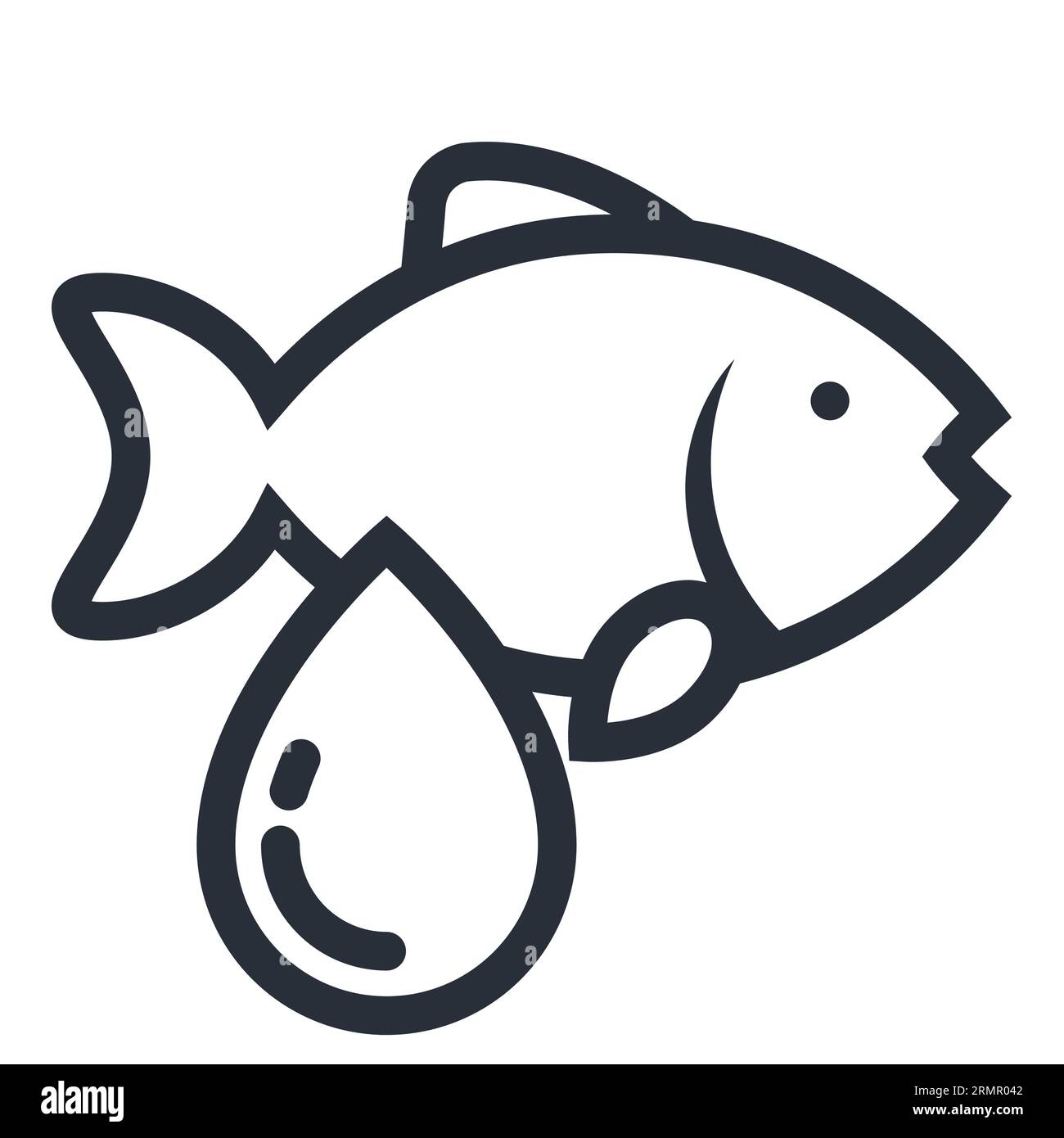 Omega 3, fish oil icon, fish and oil drop sign, food additive, vector ...