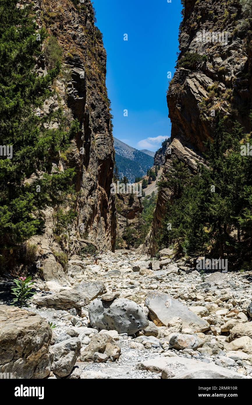 The spectacular scenery of the Samaria Gorge in Western Crete, Greece ...