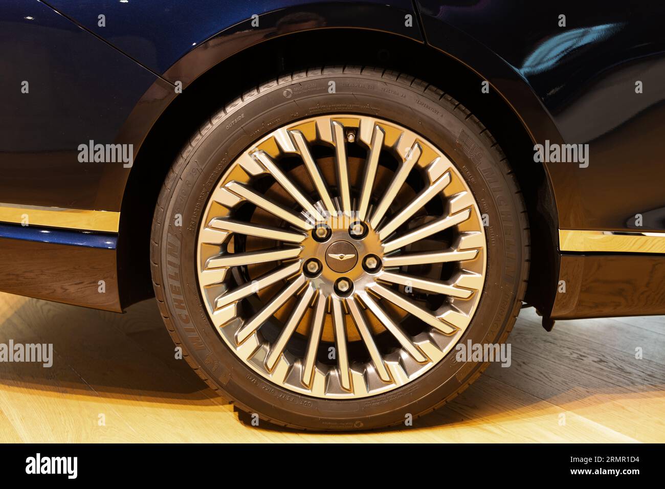 New York City, USA - August 06, 2023: Genesis G80 black Hyundai ...