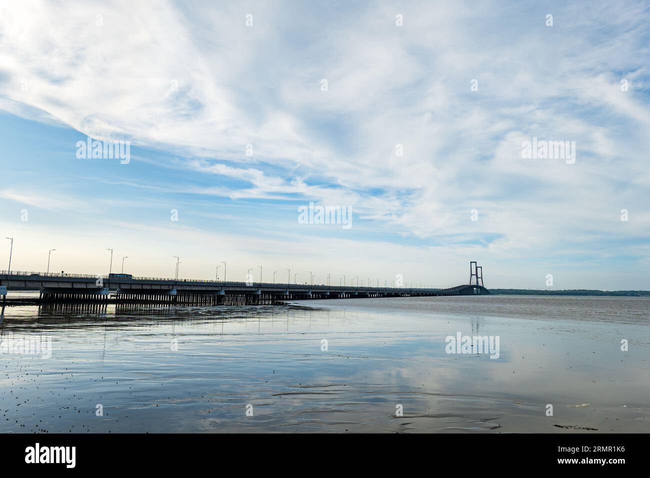 The Suramadu Bridge view in Surabaya, Indonesia. The longest bridge in ...
