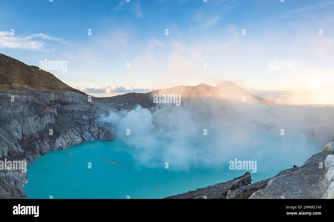 Mount Ijen, a volcano and sulphur mine located near Banyuwangi in East ...