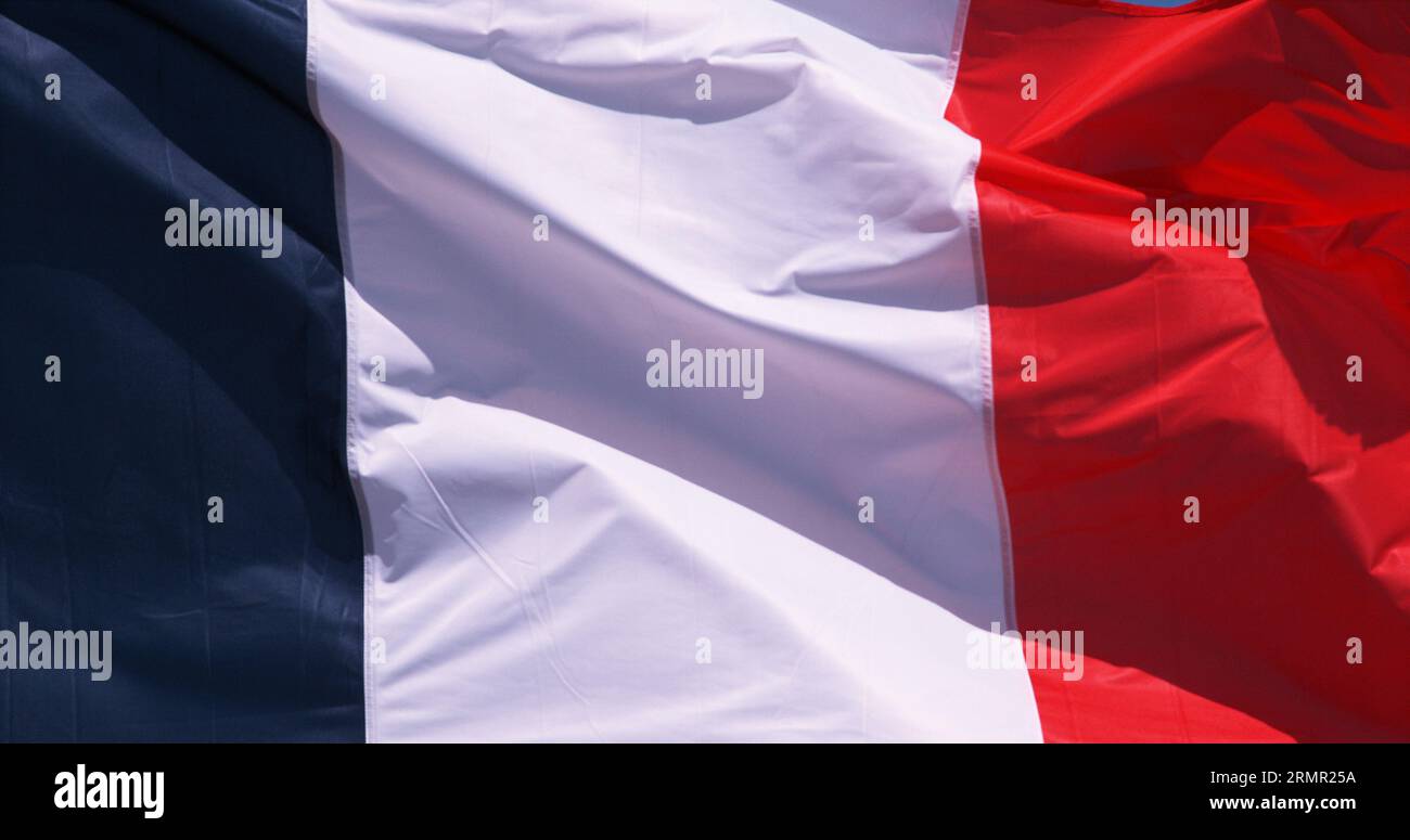 French Flag Waving in the Wind Stock Photo - Alamy