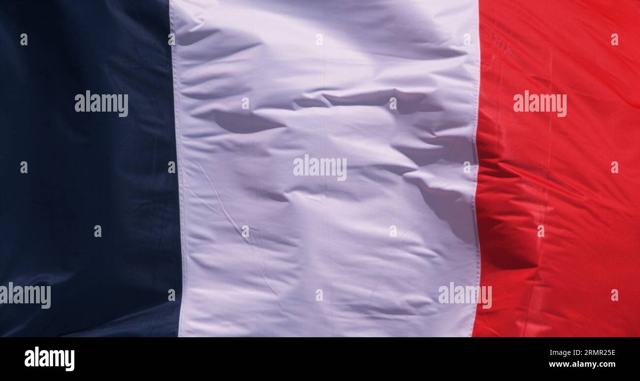 French Flag Waving in the Wind Stock Photo - Alamy
