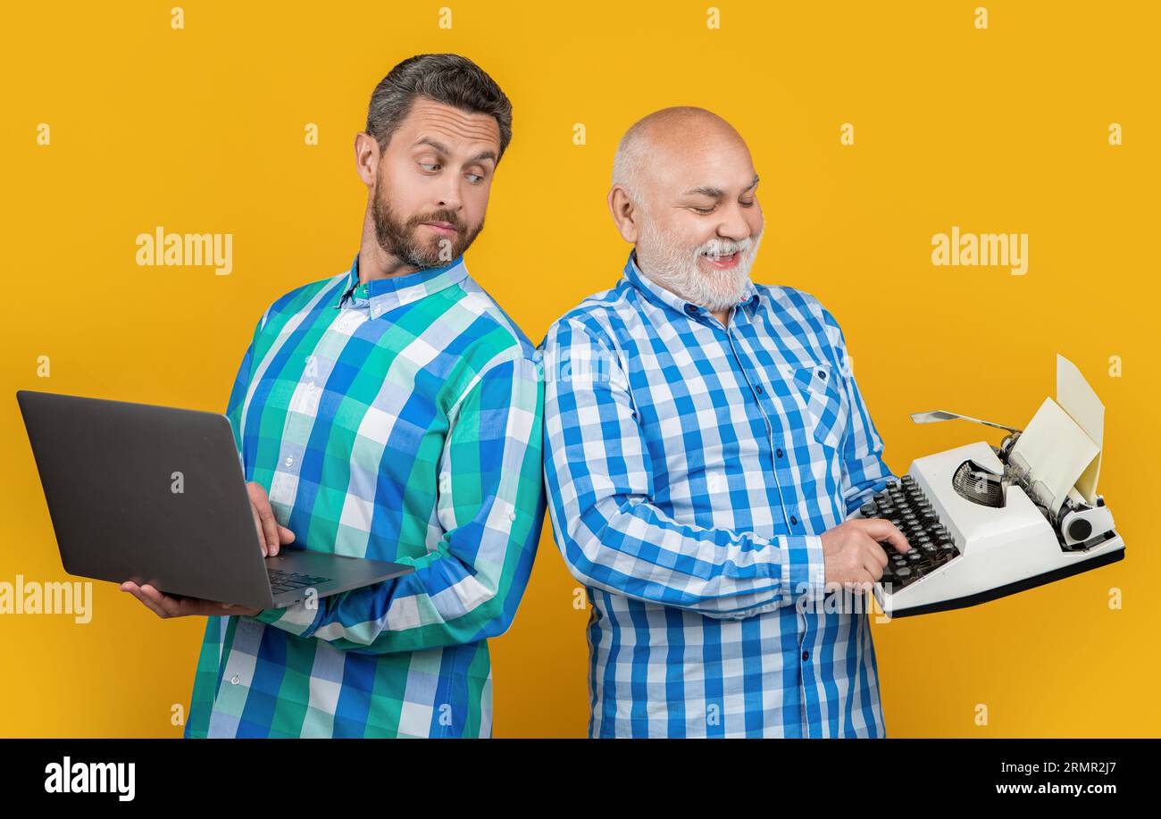 positive men show versus nostalgia on background. photo of men show ...