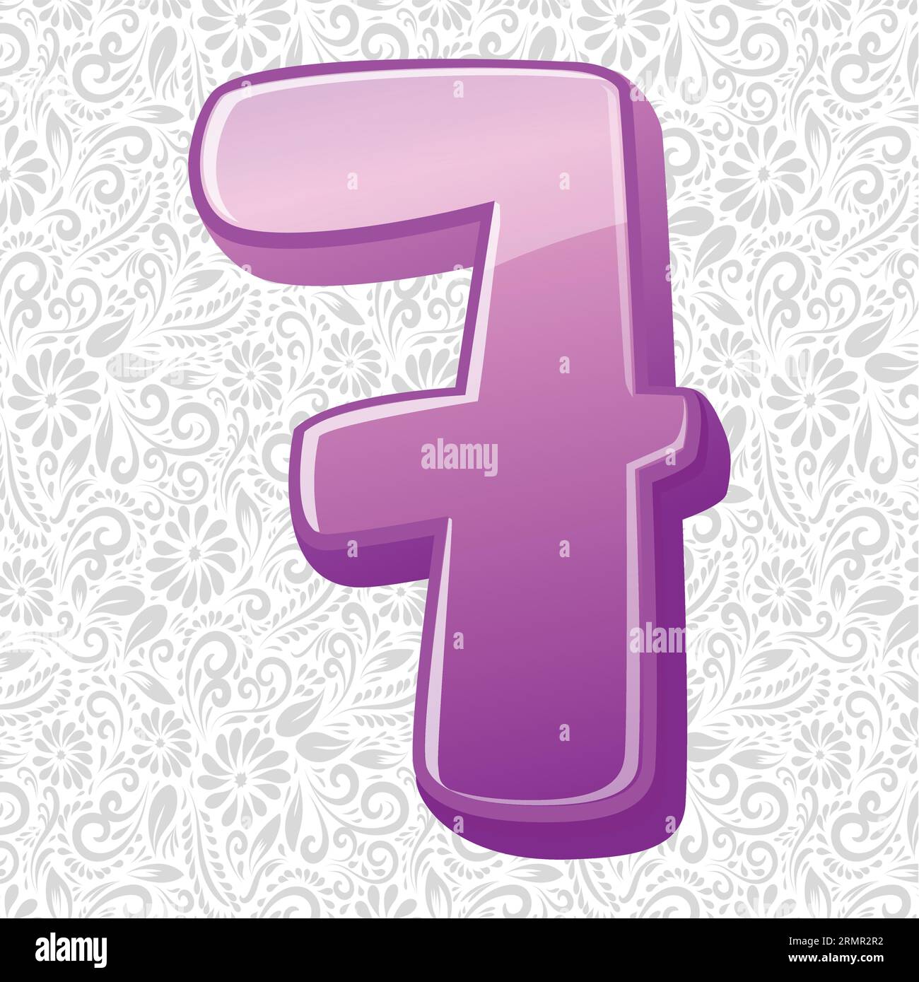 Alphabet Letter 7, Alphabet Letter Design, Alphabet Letter illustration ...