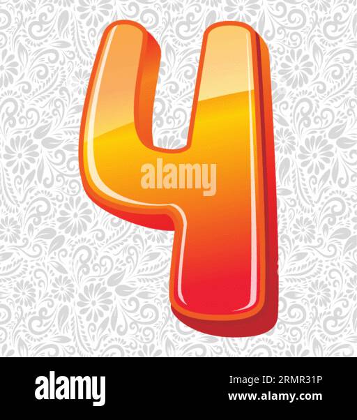 Alphabet Letter 4, Alphabet Letter Design, Alphabet Letter illustration ...