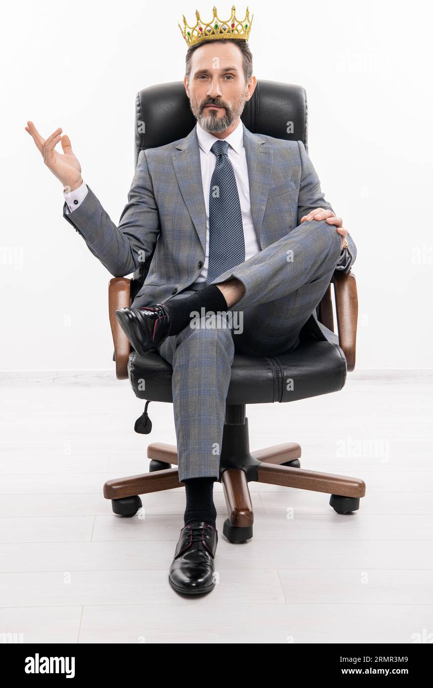 successful businessman leader in office chair. motivation and reward ...