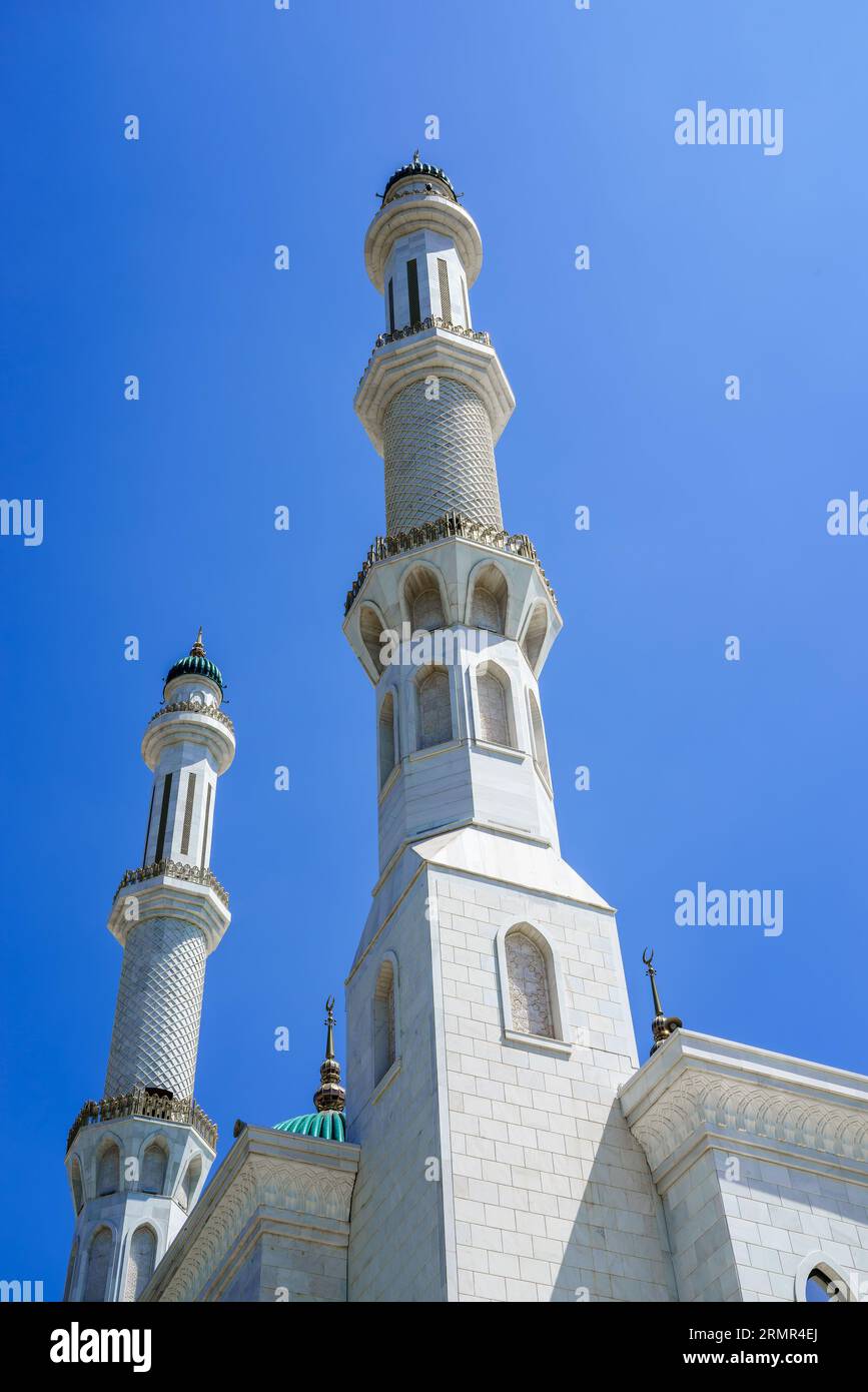 Tashkent, Uzbekistan - August 15, 2023: The minaret of the Islomobod ...