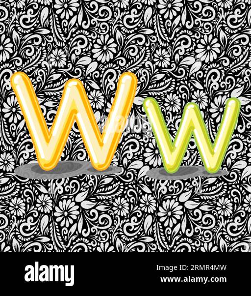 Alphabet Letter W, Alphabet Letter Design, Alphabet Letter illustration ...