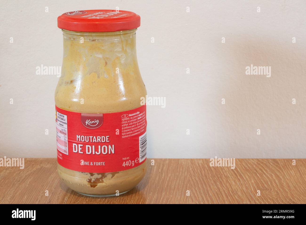 Primelin – France, May 25, 2022 : Dijon mustard jar from Kania brand ...
